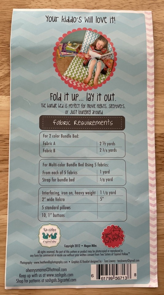 The Bundle Bed Pattern Leaflet by Little Londyn Kids Sleep Over Bed ...