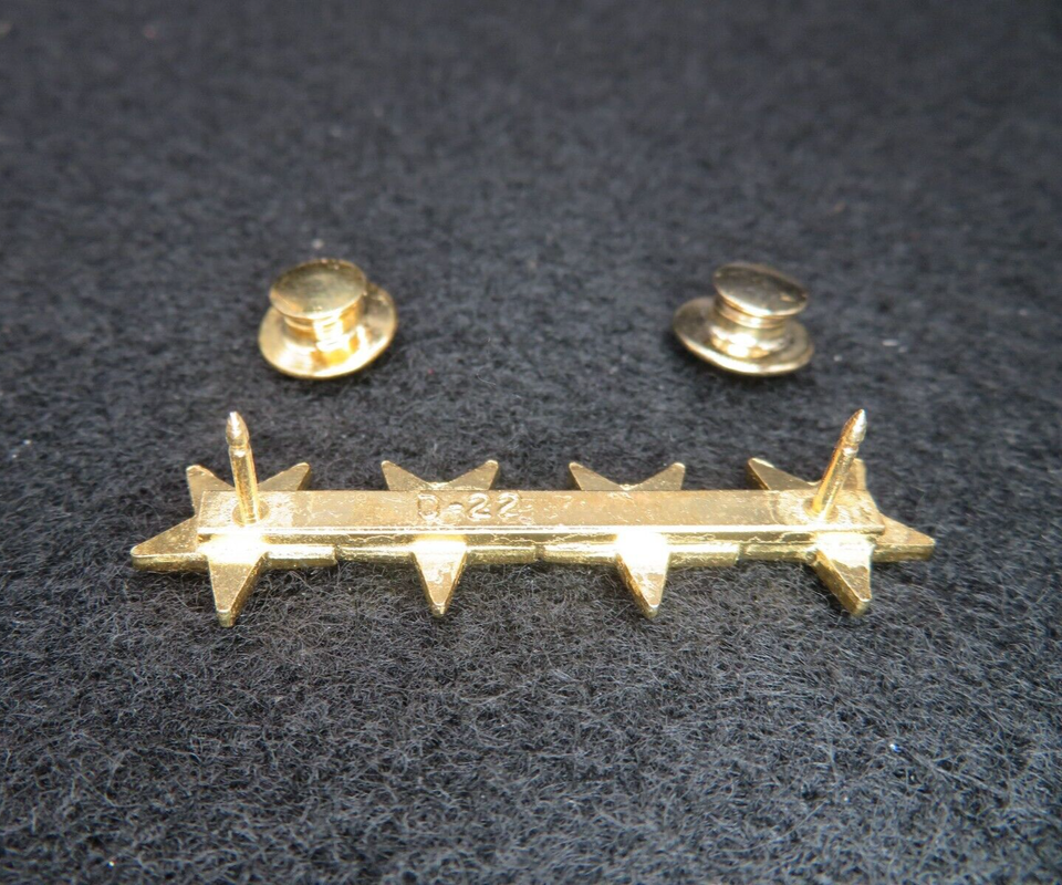 One 4 Star Rank Gold Shirt Collar General Sheriff Police Fire Chief Pin ...