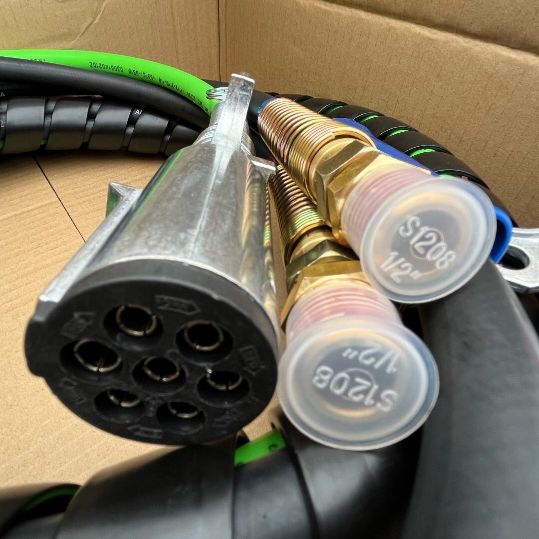 3in1 AIRHOSE and POWER Assy kit 12' Long NEW for Semi Truck Tractor and ...