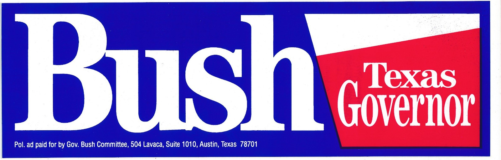 1994 George Bush for governor bumper sticker Texas TX | eBay