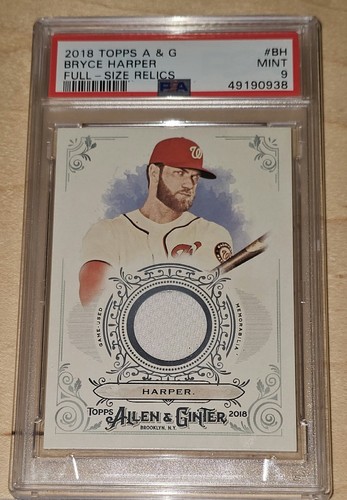 2018 Topps Allen and Ginter Bryce Harper Full Size Relics PSA9 🔥🔥 Sick ...