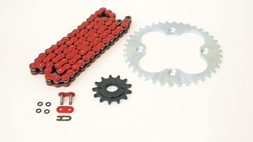 1999-2004 Honda 400EX TRX400EX Red O-Ring Chain & Silver Sprocket 15/38 ...