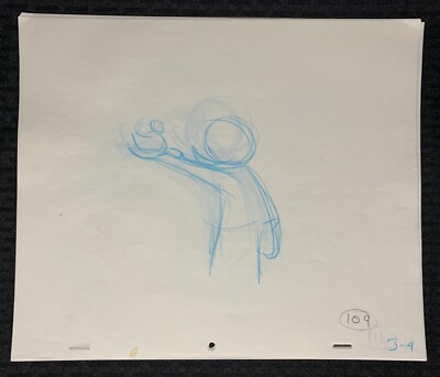 DONALD DUCK 12.5x10.5" Blue Pencil Animation Gesture Rough by Len Simon ...