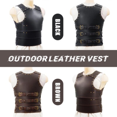 Medieval Warrior PU Leather Chest Armor Halloween Cosplay Costume Vest ...