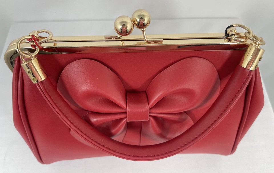 Vintage Style Big Bow Kisslock Handbag – Dancing Days 50s Retro Purse ...