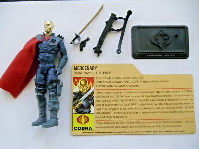 Destro v19a Cobra Mercenary loose 2008 arms dealer gold helmet COMPLETE ...