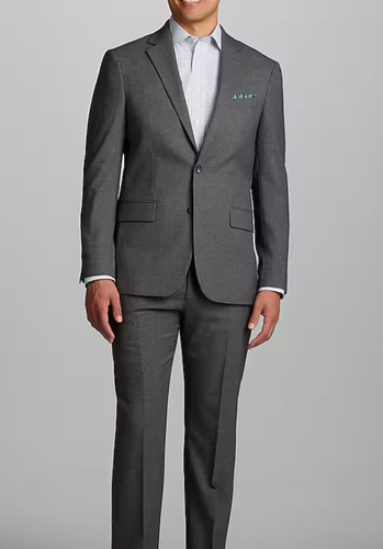 2022 JOS A BANK *SIGNATURE COLLECTION* Gray Tic Full Suit 42L Wool | eBay