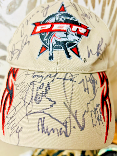 PBR Professional Bull Riders Cap Hat Embroidered Logo Autographed 19 ...