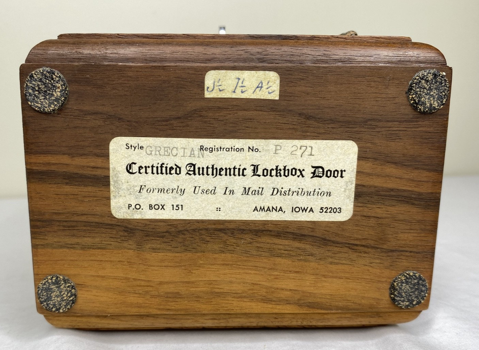 Vintage Post Office Bank Wooden Lock Box Door Combination Lock USPS ...