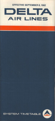 Delta Air Lines system timetable 9/8/82 [3080] Buy 4+ save 25% | eBay