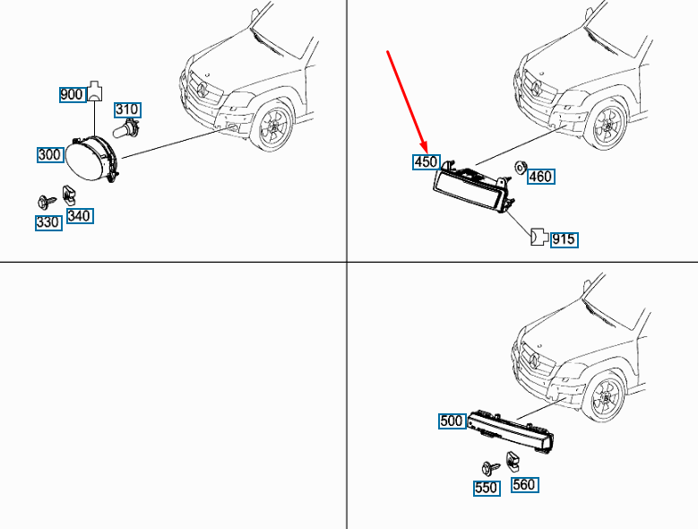 MERCEDES-BENZ ML W164 Front Left Daytime Running Light A1648200756 NEW ...