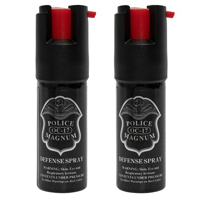 2 Police Magnum pepper spray .50oz unit safety lock personal defense ...