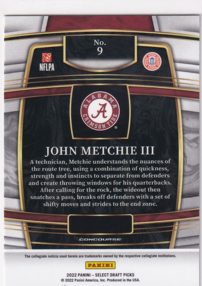 2022 PANINI SELECT DRAFT PICKS JOHN METCHIE CONCOURSE ROOKIE | eBay