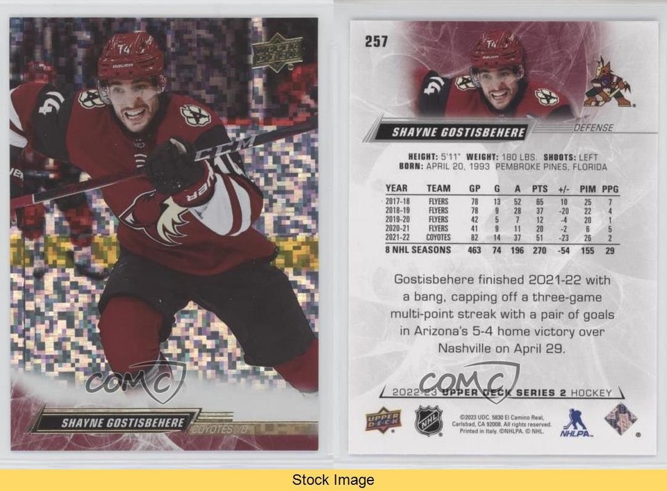 2022-23 Upper Deck Series 2 Speckled Rainbow Foil Shayne Gostisbehere ...