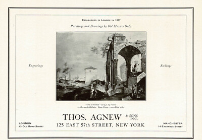 1920s Vintage Bernardo Bellotto Art Thomas Agnew & Sons Original Print Ad | eBay