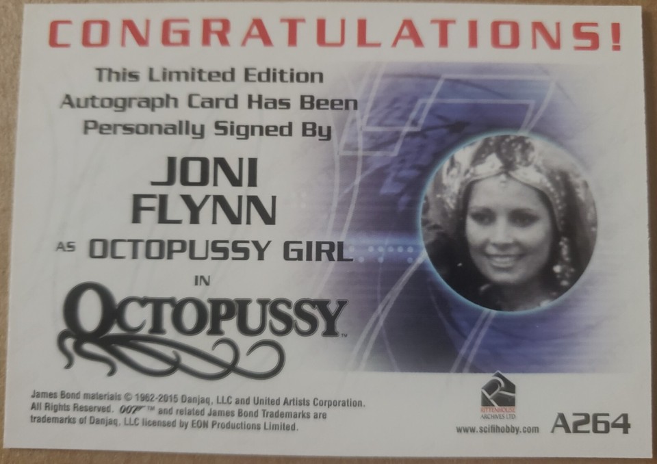 2015 James Bond Archives Joni Flynn as Octopussy Girl Auto Autograph # ...