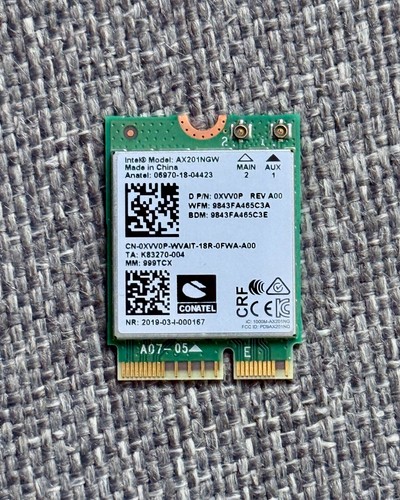 Intel AX201NGW 01AX798 802.11ax NGFF M.2 Wi-Fi 6 Bluetooth 5.2 Card ...