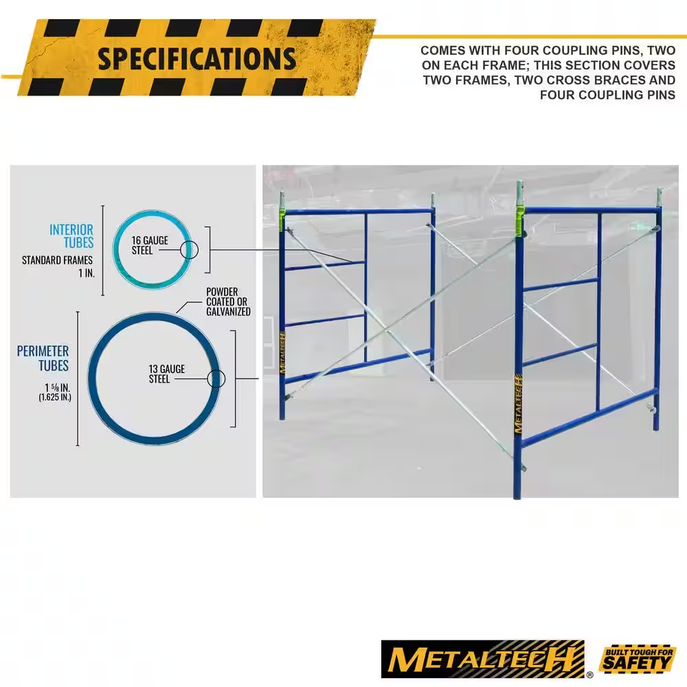 Saferstack Scaffold Section 7 Ft. X 5 Ft. X 5 Ft. Scaffolding Frame Set ...