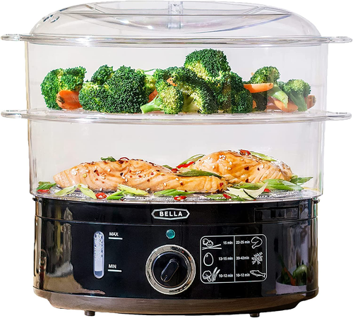 Two Tier Food Steamer, Healthy, Fast Simultaneous Cooking, Stackable ...