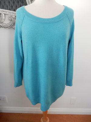INHABIT TURQUOISE BLUE OVERSIZED CASHMERE SWEATER SIZE P/S GORGEOUS | eBay