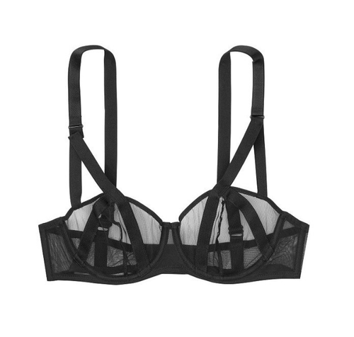 Victoria's Secret VS Black 32B Luxe Lingerie Unlined Mesh Balconette ...