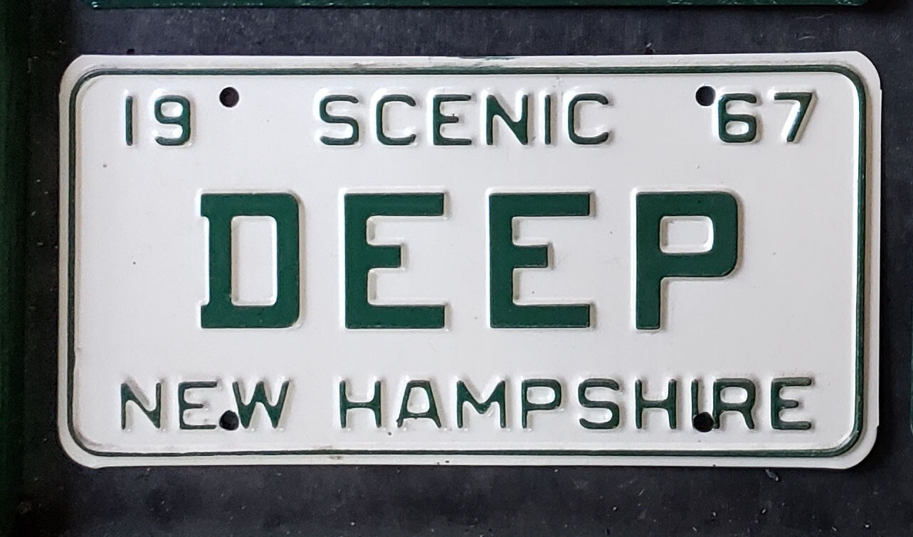 1967 NEW HAMPSHIRE VANITY LICENSE PLATE TAG DEEP | eBay