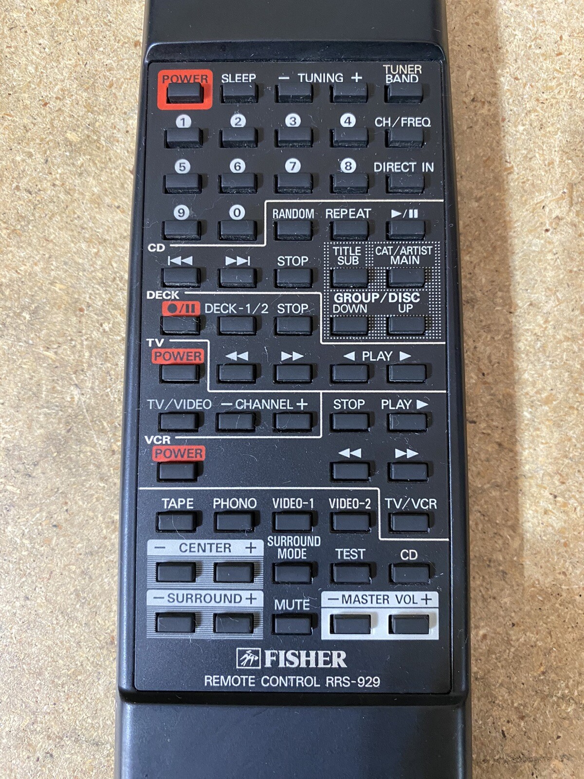 Fisher RRS-929 Black Wireless Handheld Remote Control For RS-929 Stereo ...