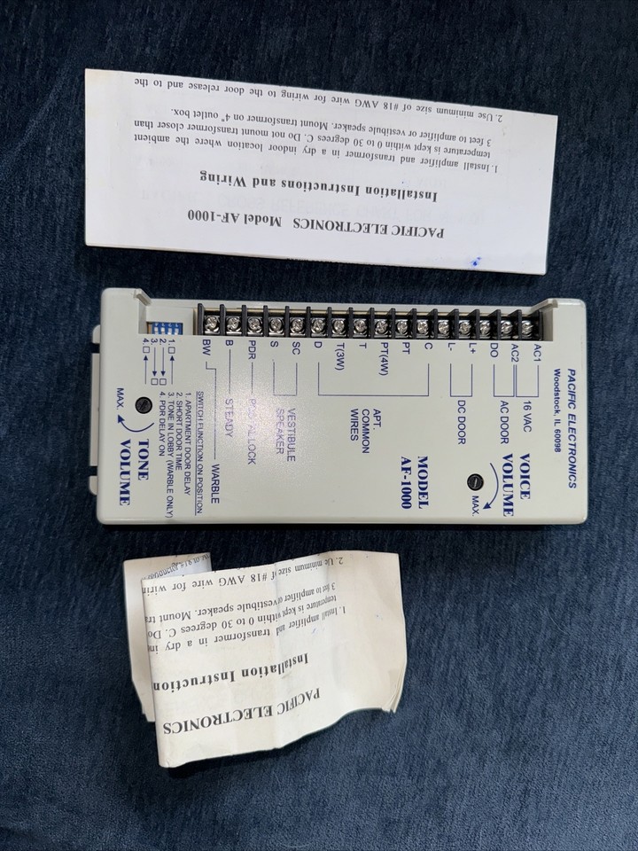 Pacific Electronics AF1000 Amplifier for intercom Used Great Condition ...