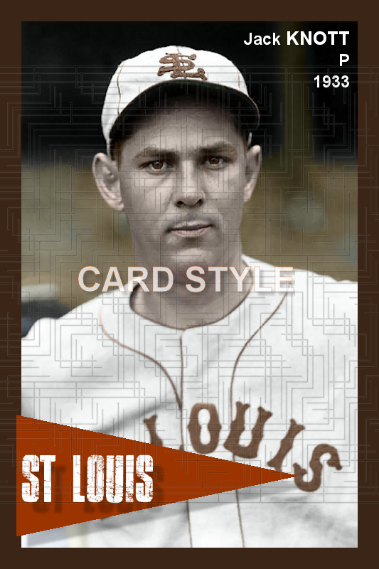 Jack Knott - 1933 St. Louis Browns - choose a style - colorized print ...
