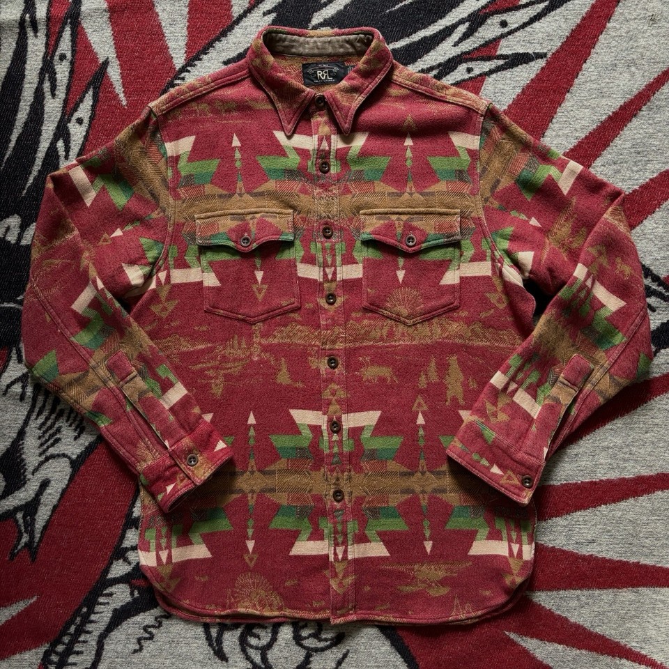 RRL Double RL Ralph Lauren Wool Overshirt Shirt Men Medium Southwestern ...