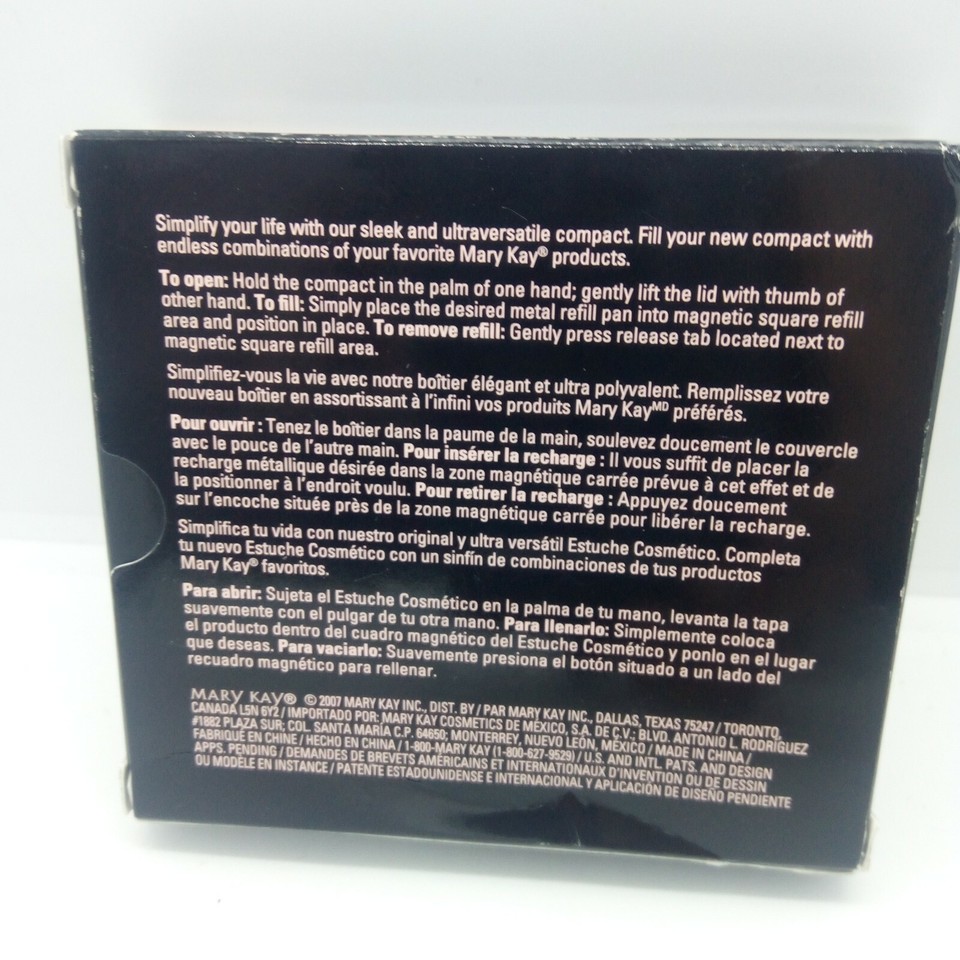 Mary Kay Compact 017362 Makeup Case Unfilled Magnet Black - NEW ...