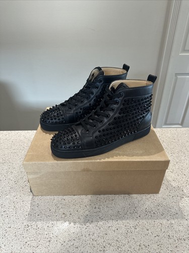 Christian Louboutin Men's Shoes (Flat Calf/Spikes) Red Bottoms Size 45 ...