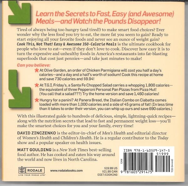 COOK THIS NOT THAT! Easy Awesome 350- Calorie Meals / Softcover / Like ...