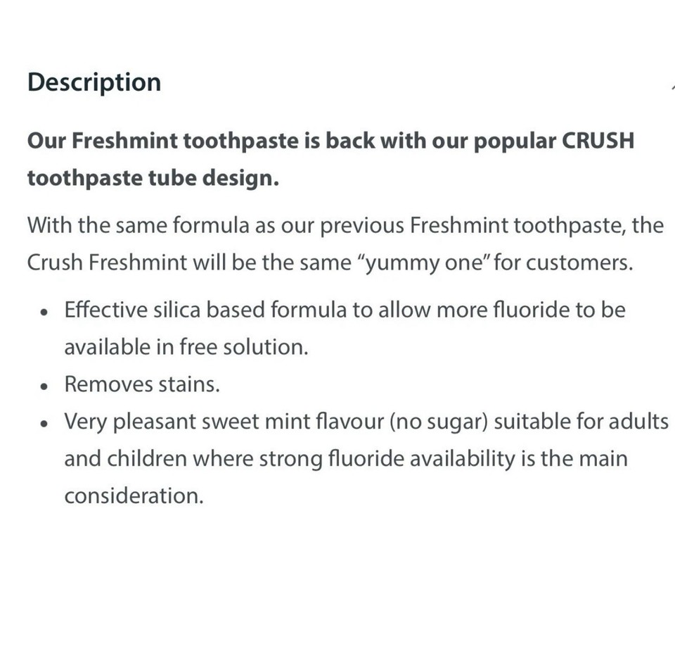 Piksters Crush Toothpaste Freshmint 115g, A Nice Light Taste, FREE ...