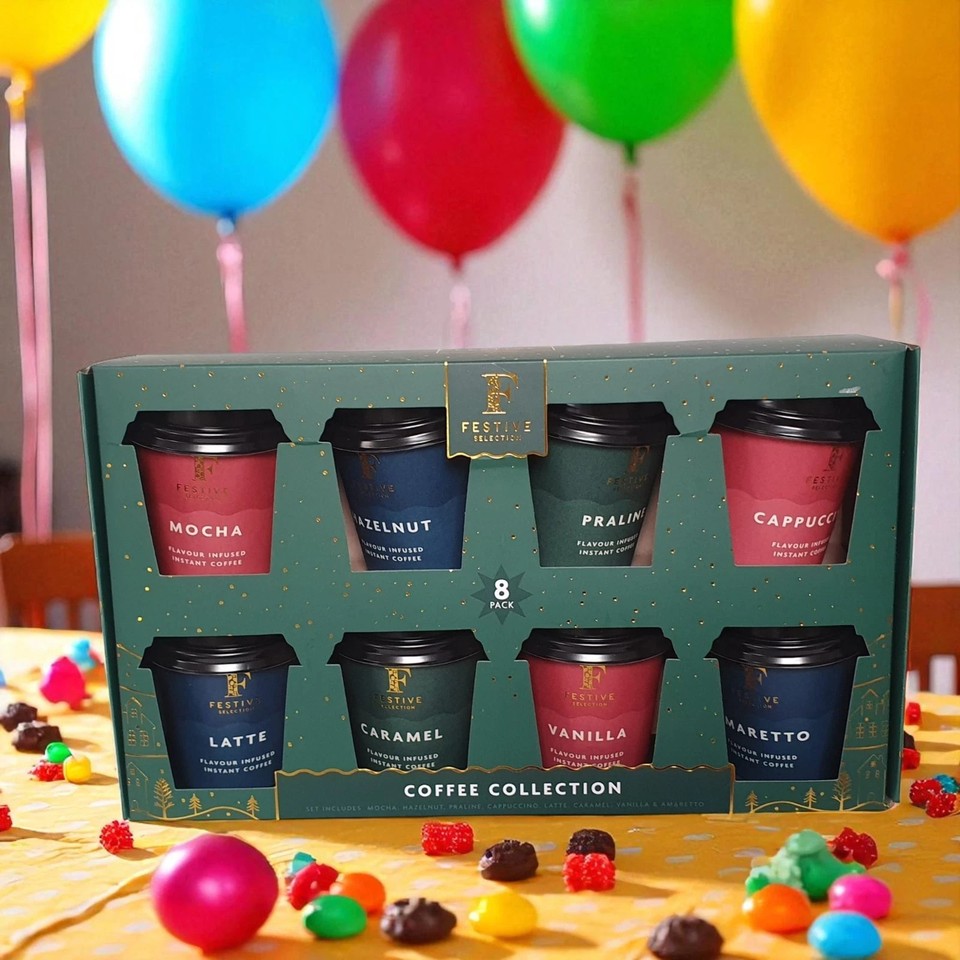 Luxury Flavoured Instant Coffee Gift Set 8 Cup Collection Premium ...