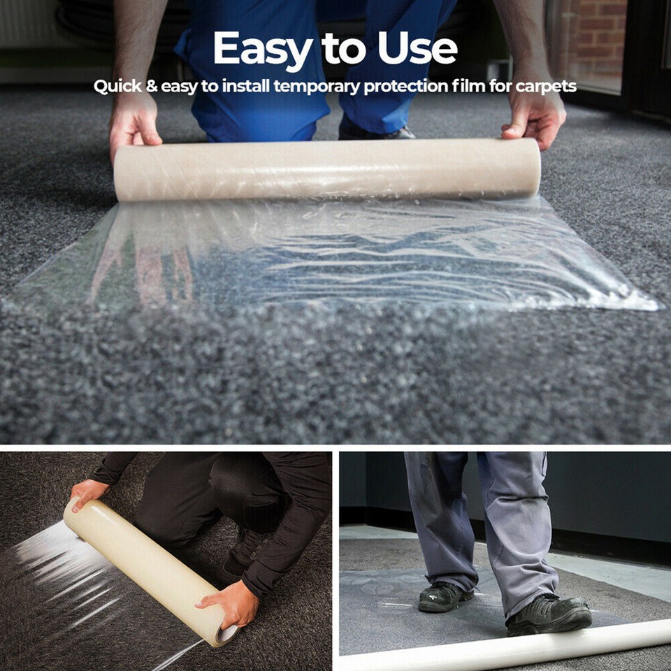100M Carpet Floor Protector Self Adhesive Clear Roll Protector Cover ...