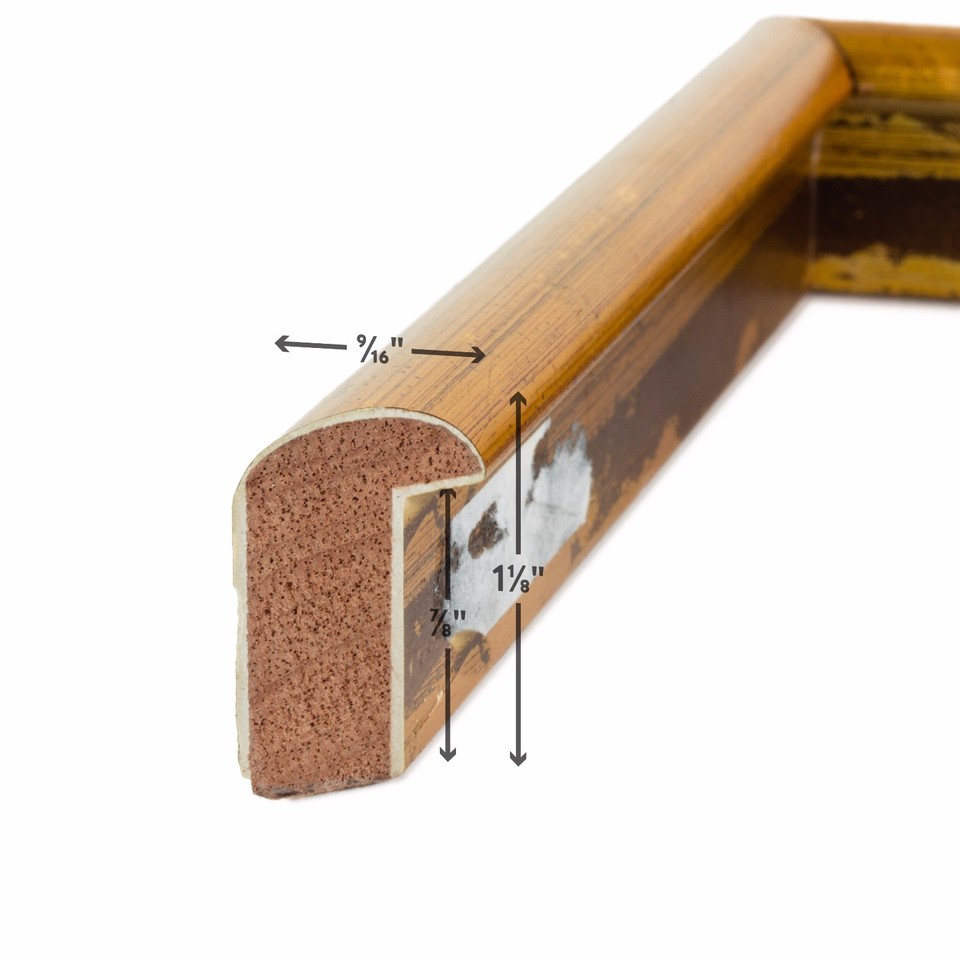 Craig Frames Dakota, 0.57 Inch Wide Bullnose, Antique Gold Wood Picture ...