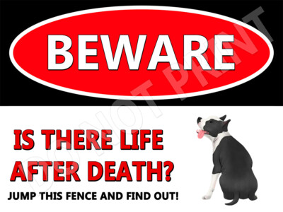 Beware of American Staffordshire Terrier Life After Death Dog Wall Sign ...