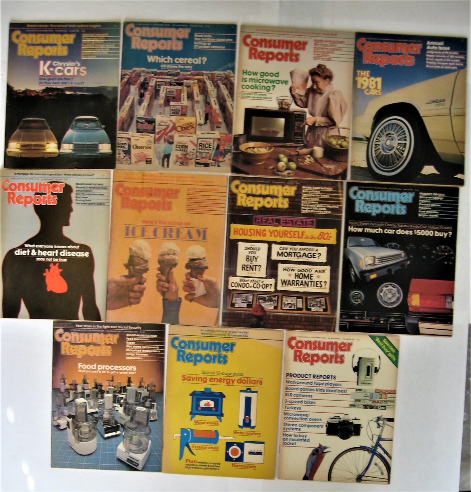 Vintage 1981 Lot of 11 Consumer Reports Magazines Includes Auto Issue ...