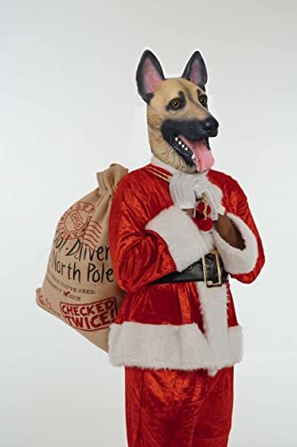 German Shepherd Dog Halloween Costume Latex Head Super Bowl Underdog ...