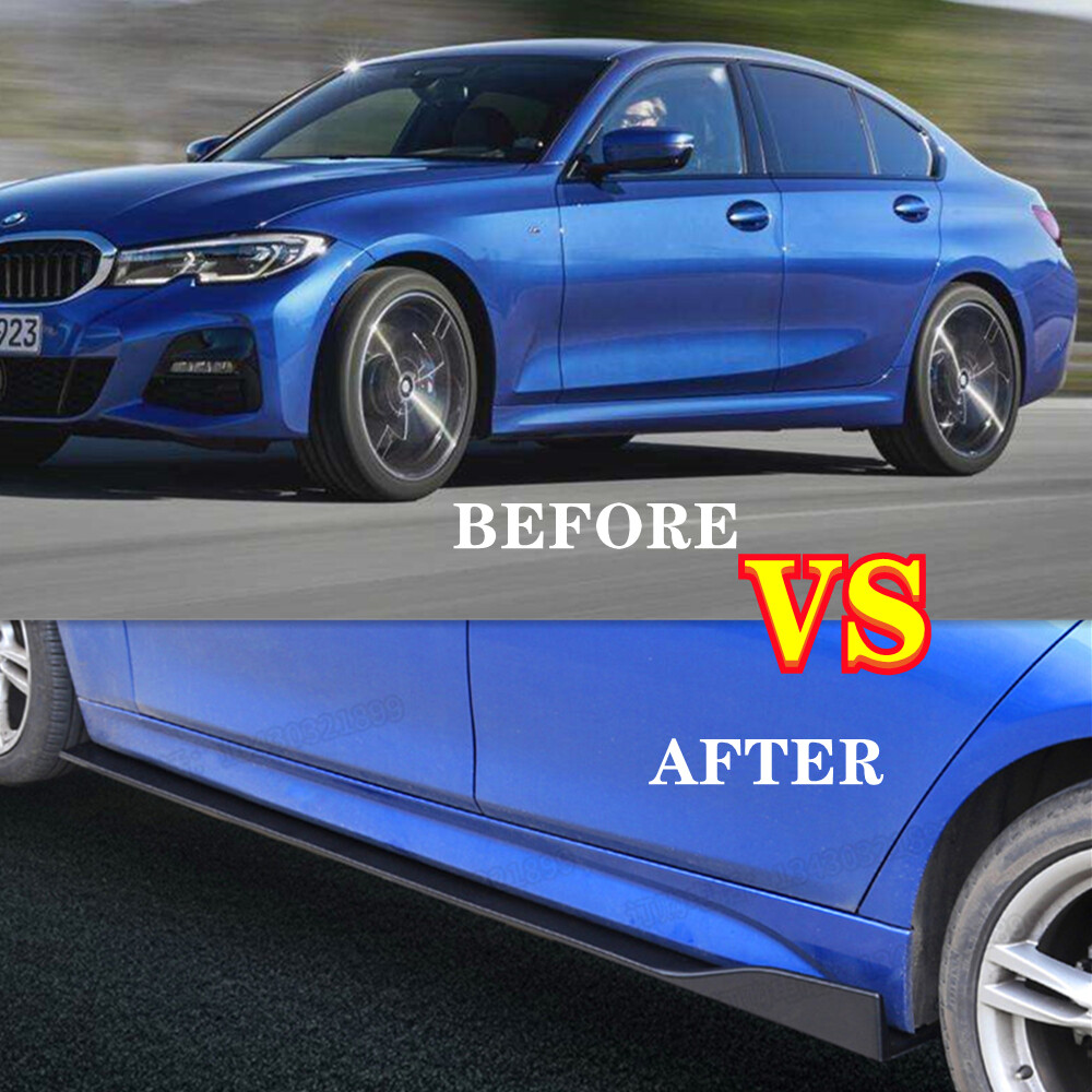 Glossy Black Front Bumper Spoiler Body Kit / Side Skirt /Rear Lip for ...