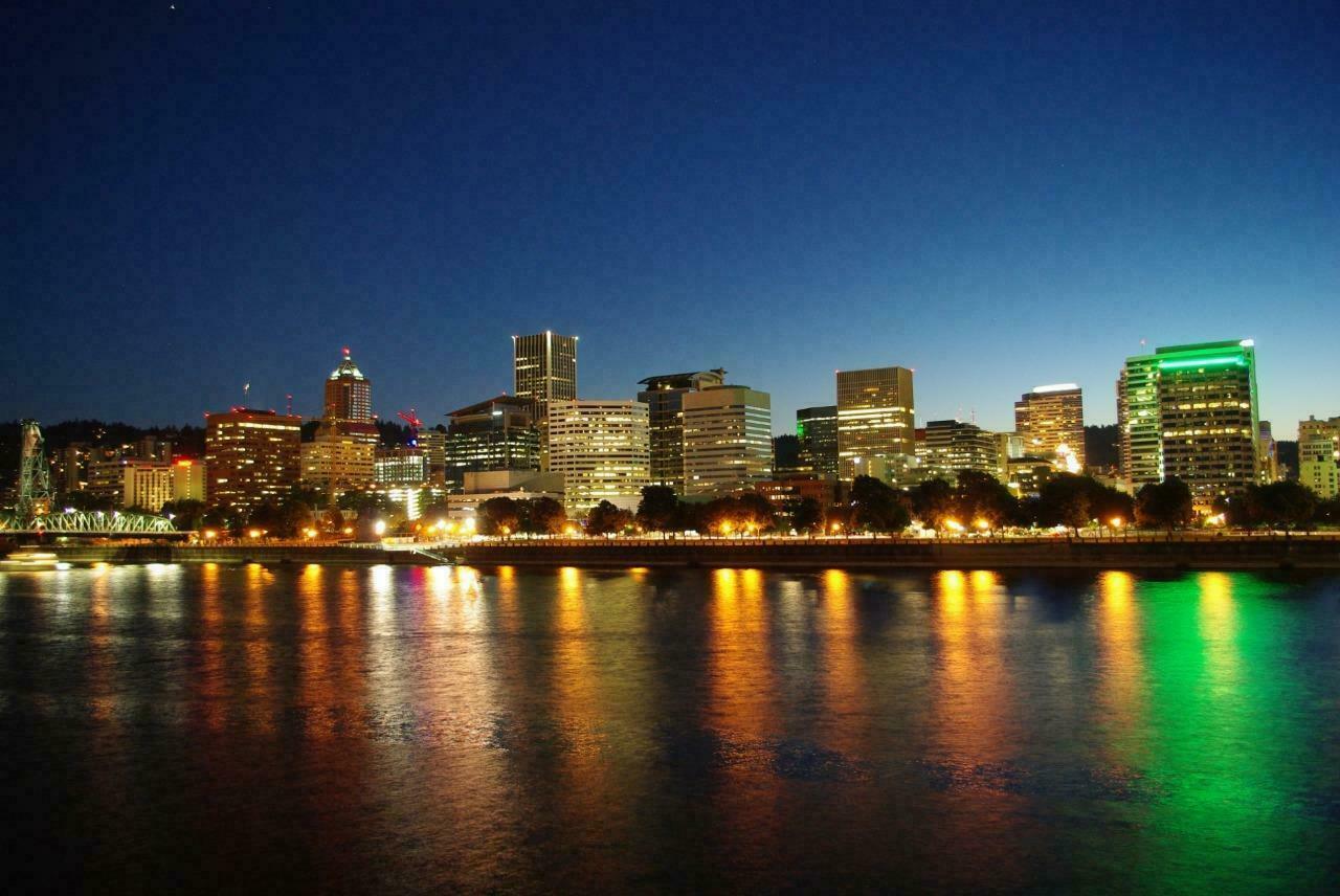PORTLAND OREGON SKYLINE GLOSSY POSTER PICTURE PHOTO BANNER PRINT city ...
