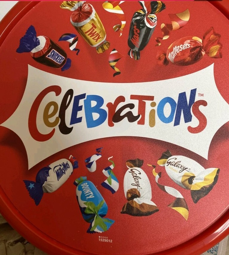 2x Celebrations Chocolate Box Large Tub 600g Each Gift family Chocs Tin ...