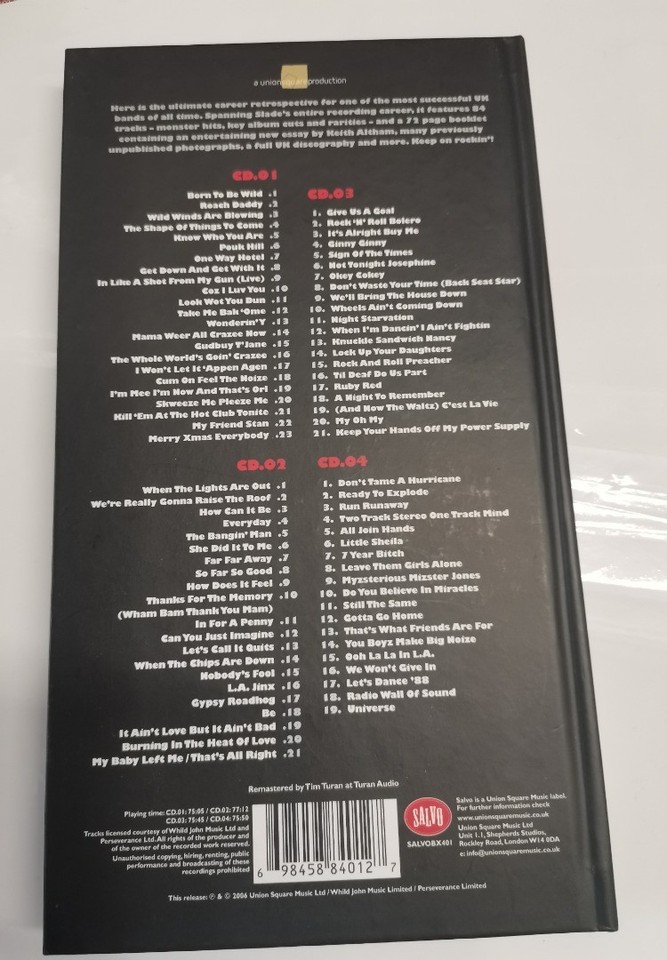 SLADE THE SLADE BOX 4CD ANTHOLOGY 1969 - 1991 CG H13 | eBay UK