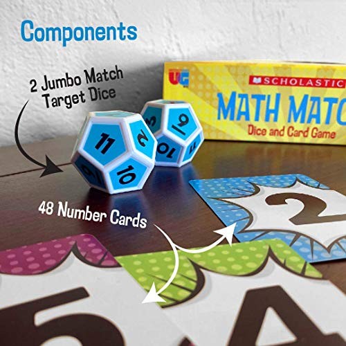 University Games, Scholastic Math Match Travel Dice Game, Mathematics ...