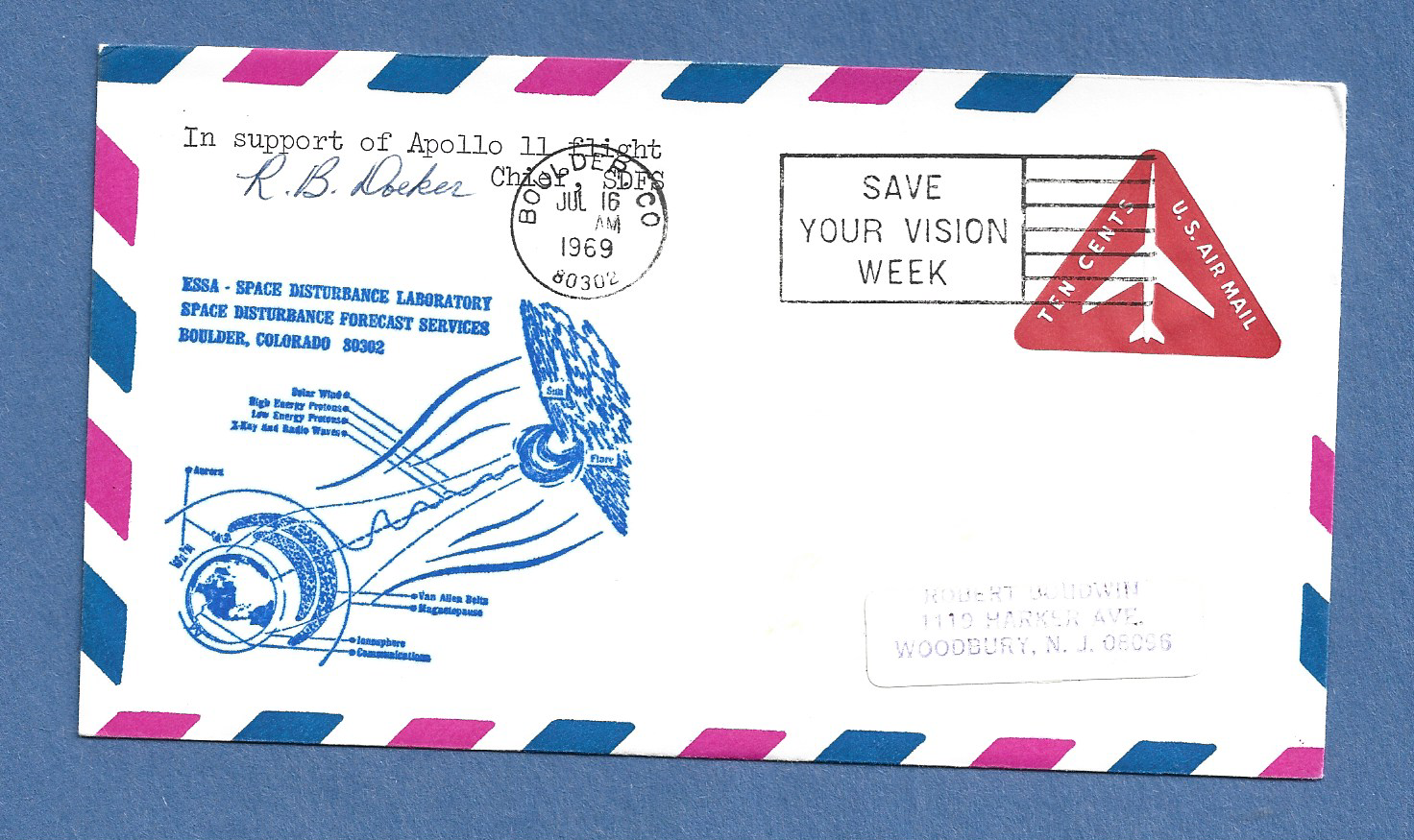 APOLLO 11 LAUNCH JUL 16,1969 BOULDER COLO SUPPORT SPACE COVER NASA ...