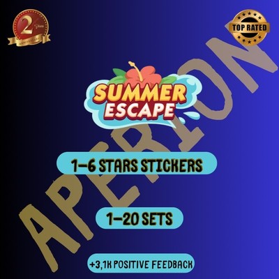 Summer Escape Mono_Poly Stickers Cards 1-6 Star Fast and Cheap | eBay