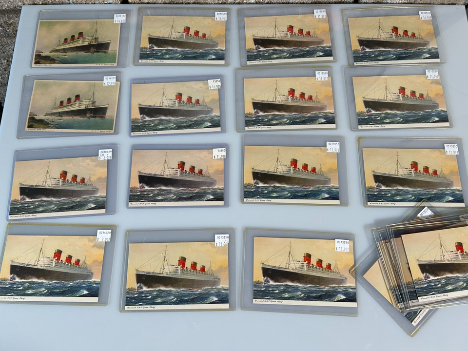 54 CUNARD & CUNARD WHITE STAR LINE OCEAN LINER POSTCARDS - DEALER'S LOT ...