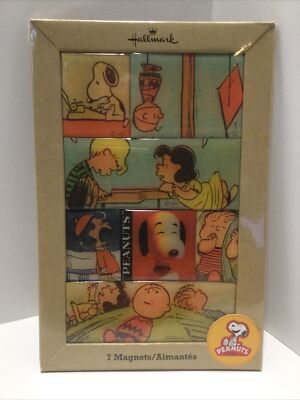 Hallmark Peanuts 7 MAGNET SET Snoopy Charlie Brown Lucy Linus Gang New ...