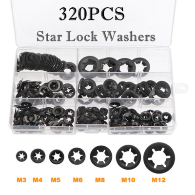320PCS Star Nut Star lock Push-on Locking Washers Clips Fastener ...